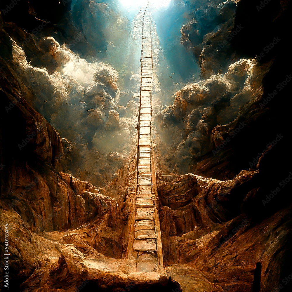Ilustración de Stock ESCALERA DE JACOB EL BIBLICO, ESCALERA AL CIELO ...