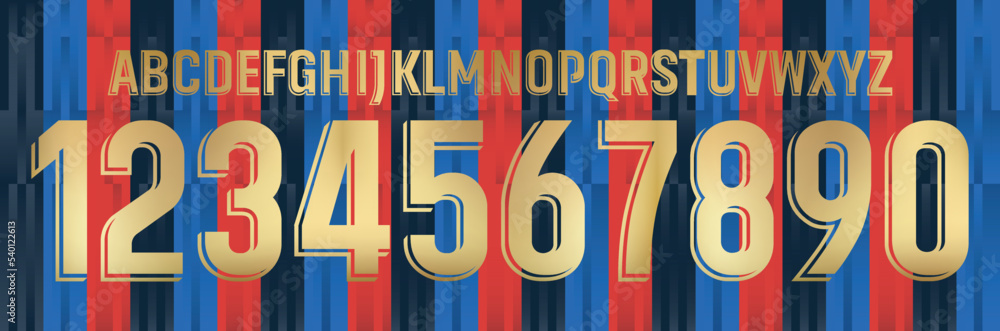 font vector team 2022 kit sport style font. football style font with ...