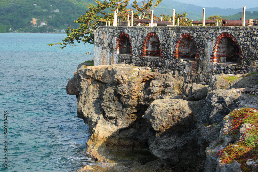 Ancient Fort on Rocky Cliff Shore Stock Photo | Adobe Stock