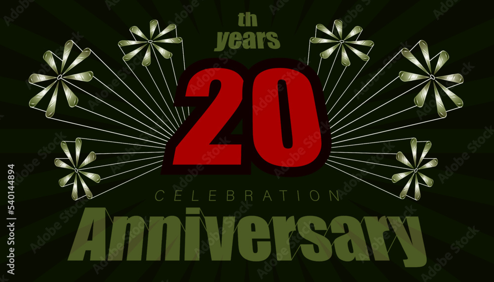 Poster design for 20th anniversary, element fireworks exploding from ...
