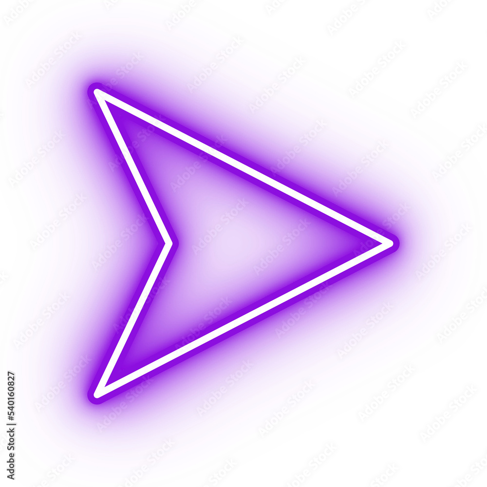 Neon purple arrow icon, arrow icon on transparent background Stock ...