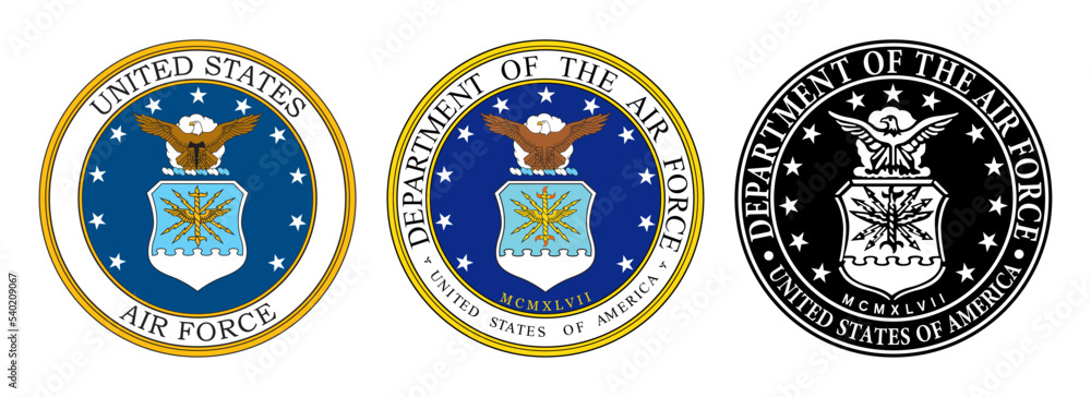 Vector logo of the United States Air Force. Seal of the Department of ...