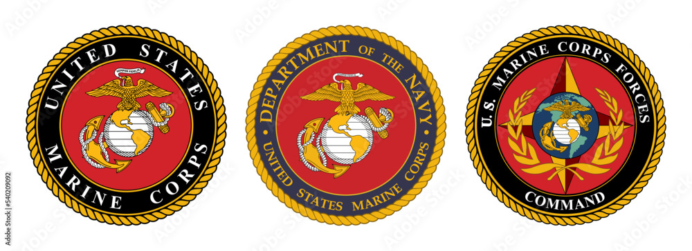 Vector seal of the United States Marine Corps. Department of the Navy ...