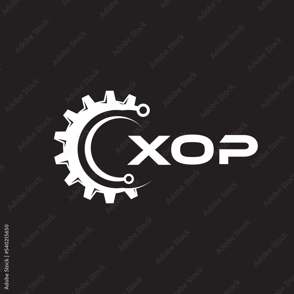 XOP letter technology logo design on black background. XOP creative ...