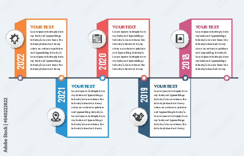 Simple Horizontal Timeline Infographics Stock Vector | Adobe Stock