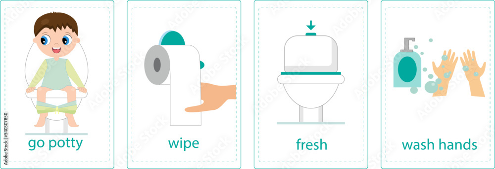 Boy Potty flash card. Potty Training Chart. Potty Reward Chart. Daily ...