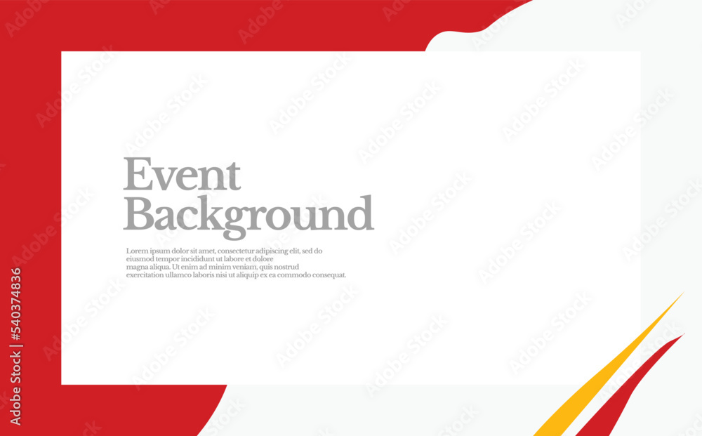 Simple red and yellow frame vector background. Background for event ...