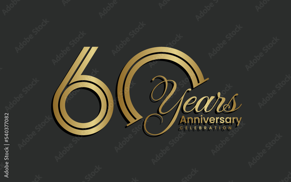 60th Anniversary logo design. Sixty years Celebrating Anniversary Logo ...