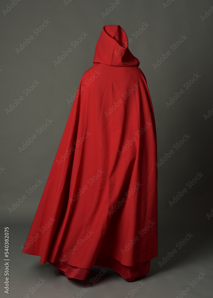Full length portrait of woman wearing red medieval fantasy costume ...