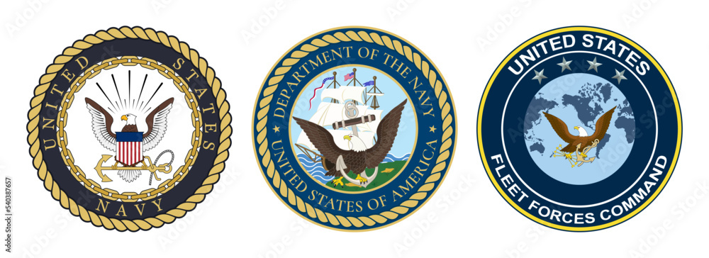 Vector seal of the United States Navy. Department of the Navy. Seal of ...