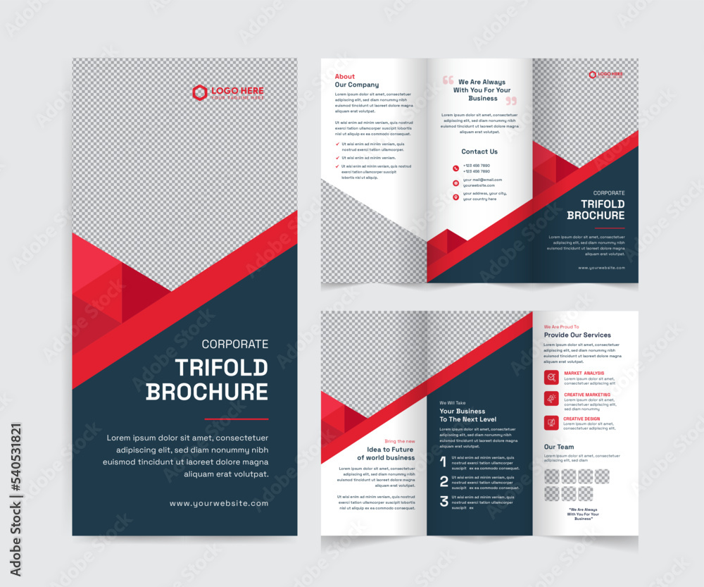 Corporate trifold brochure template. Modern, Creative, and Professional ...