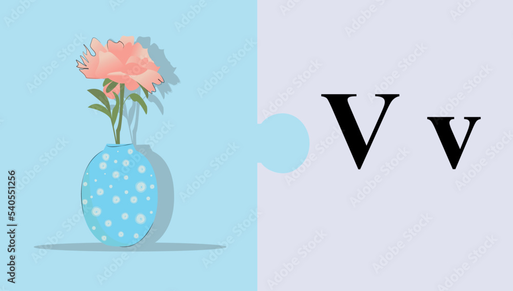 letter v, words starting with v, alphabet, learning the alphabet ...