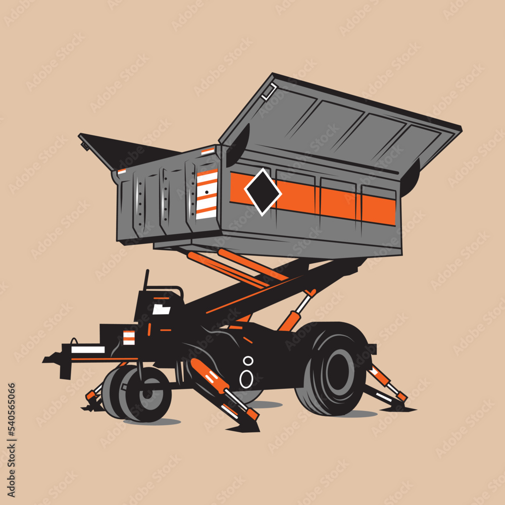 CRANE LIFT LOADING MACHINE CARTOON - VECTOR ART ILLUSTRATION COLORFUL ...