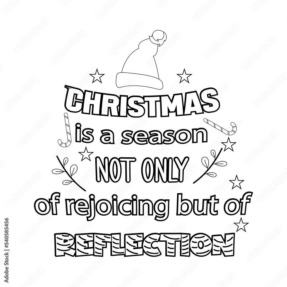 Merry Christmas Coloring page. Christmas line art coloring page design ...