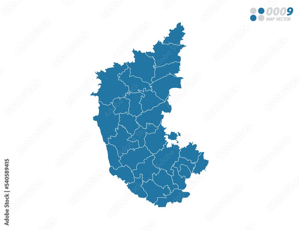Vector blue of map Karnataka. Stock Vector | Adobe Stock