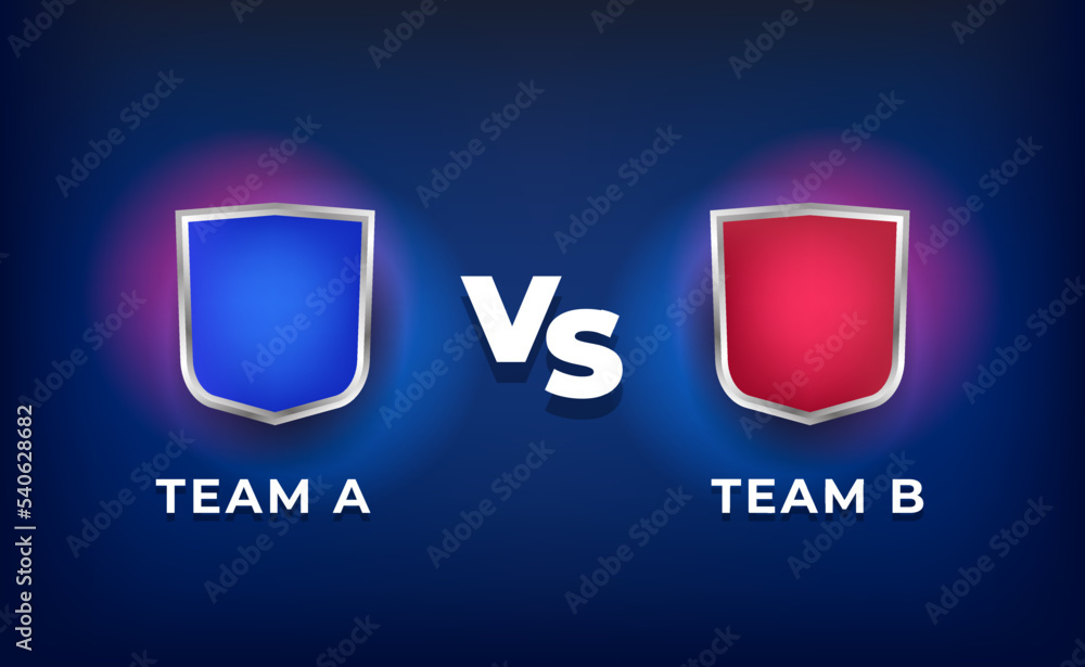scoreboard versus team A vs team B for sport lower third. Blue team ...