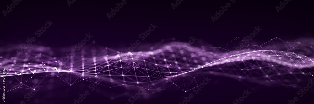 3D digital dynamic wave. Flow digital structure. Secure cybersecurity data connection. Cyber ...