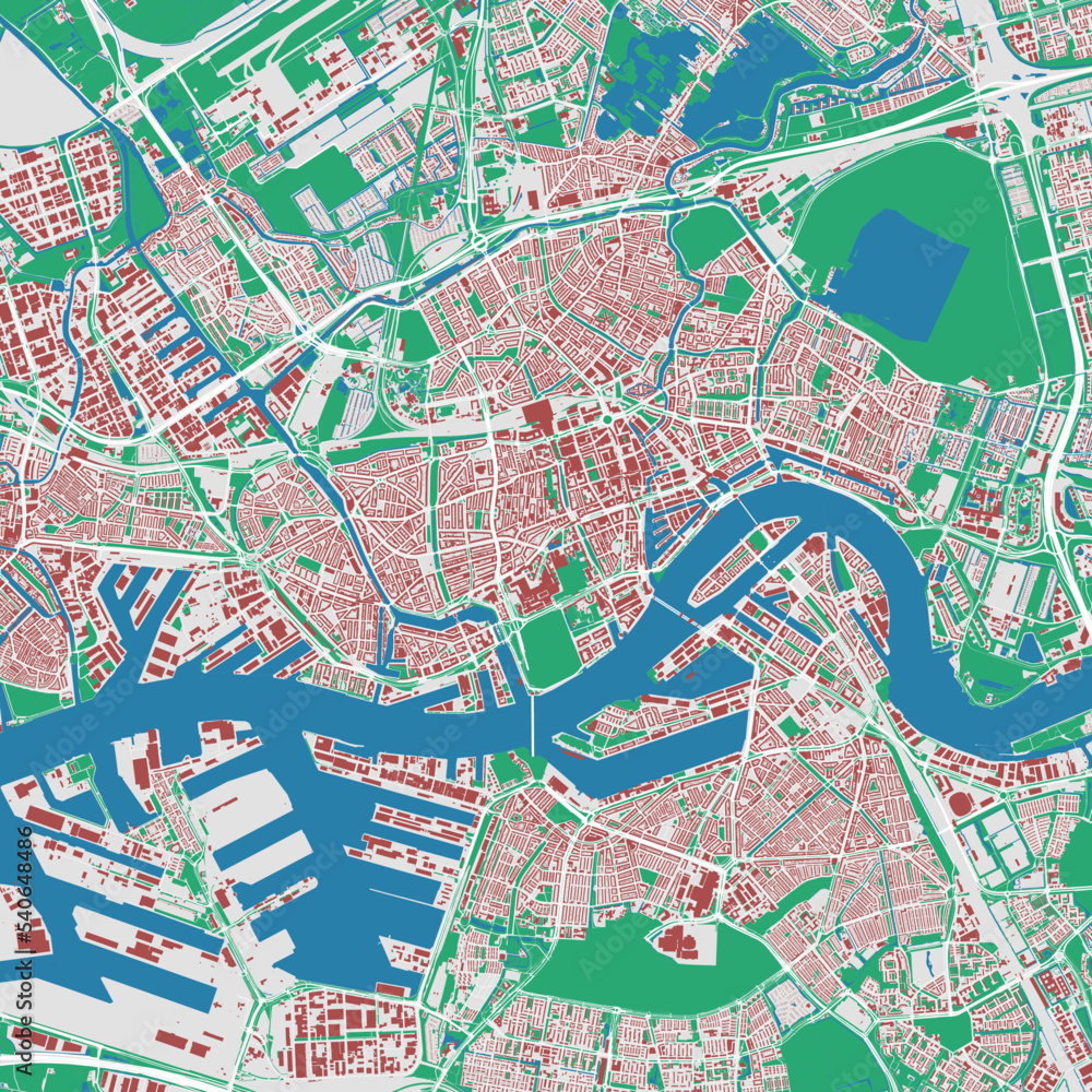Rotterdam map. Detailed map of Rotterdam city administrative area ...