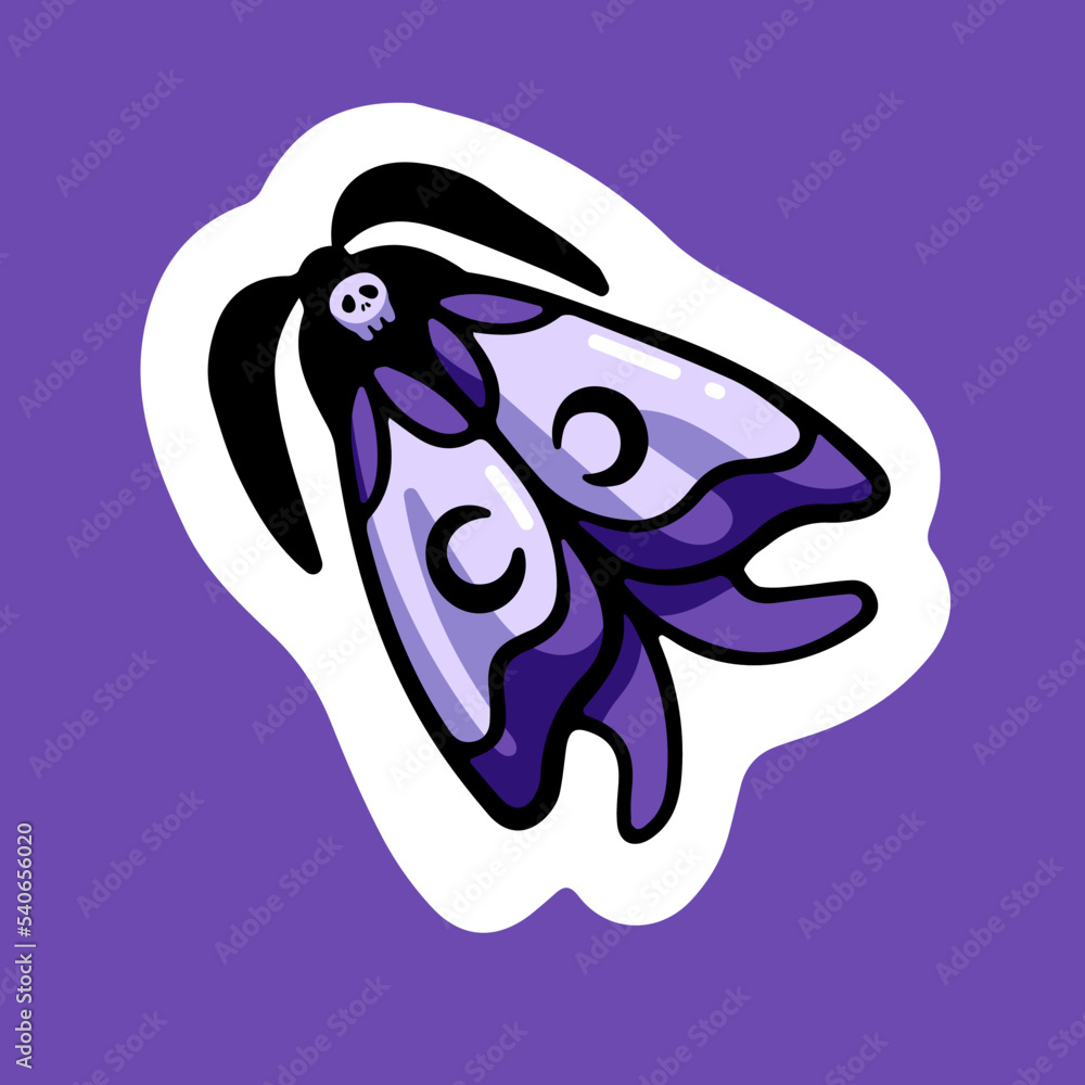 Death head hawkmoth, Halloween creepy spooky insect with skull. Scary ...