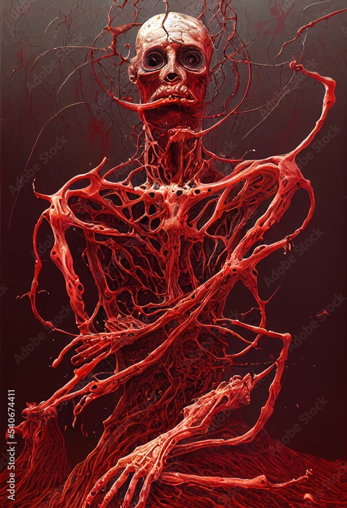 Ilustración de Stock Deformed Body Horror Halloween Blood and Gore ...