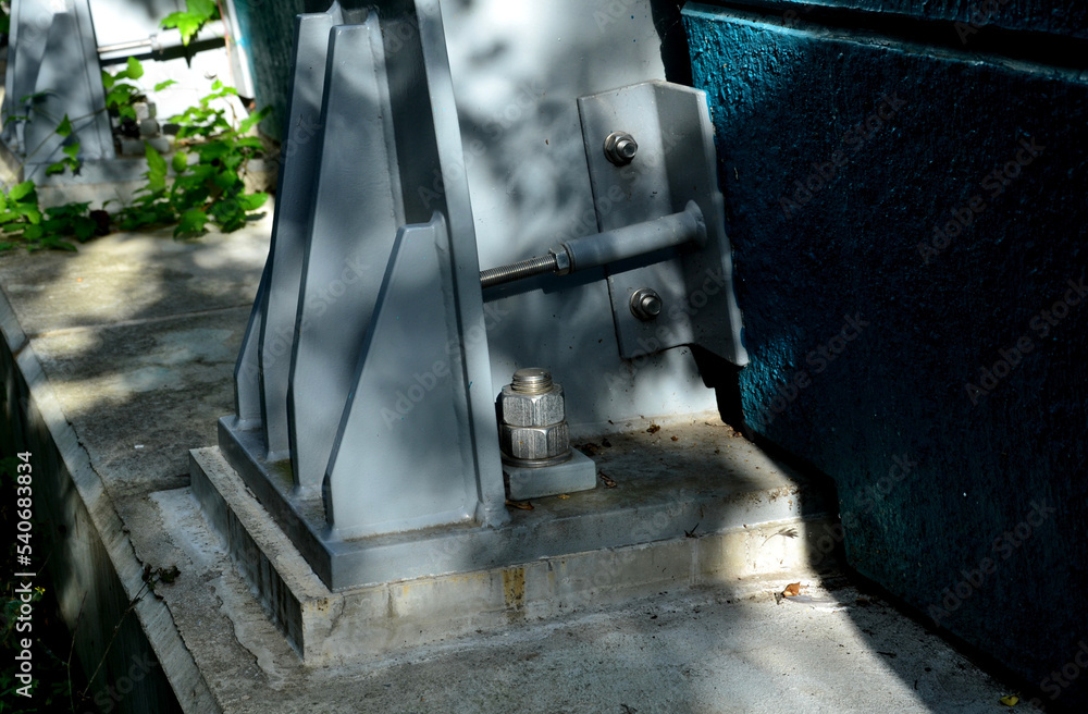 soundproof wall of striped glass on the highway bridge embedded in ...