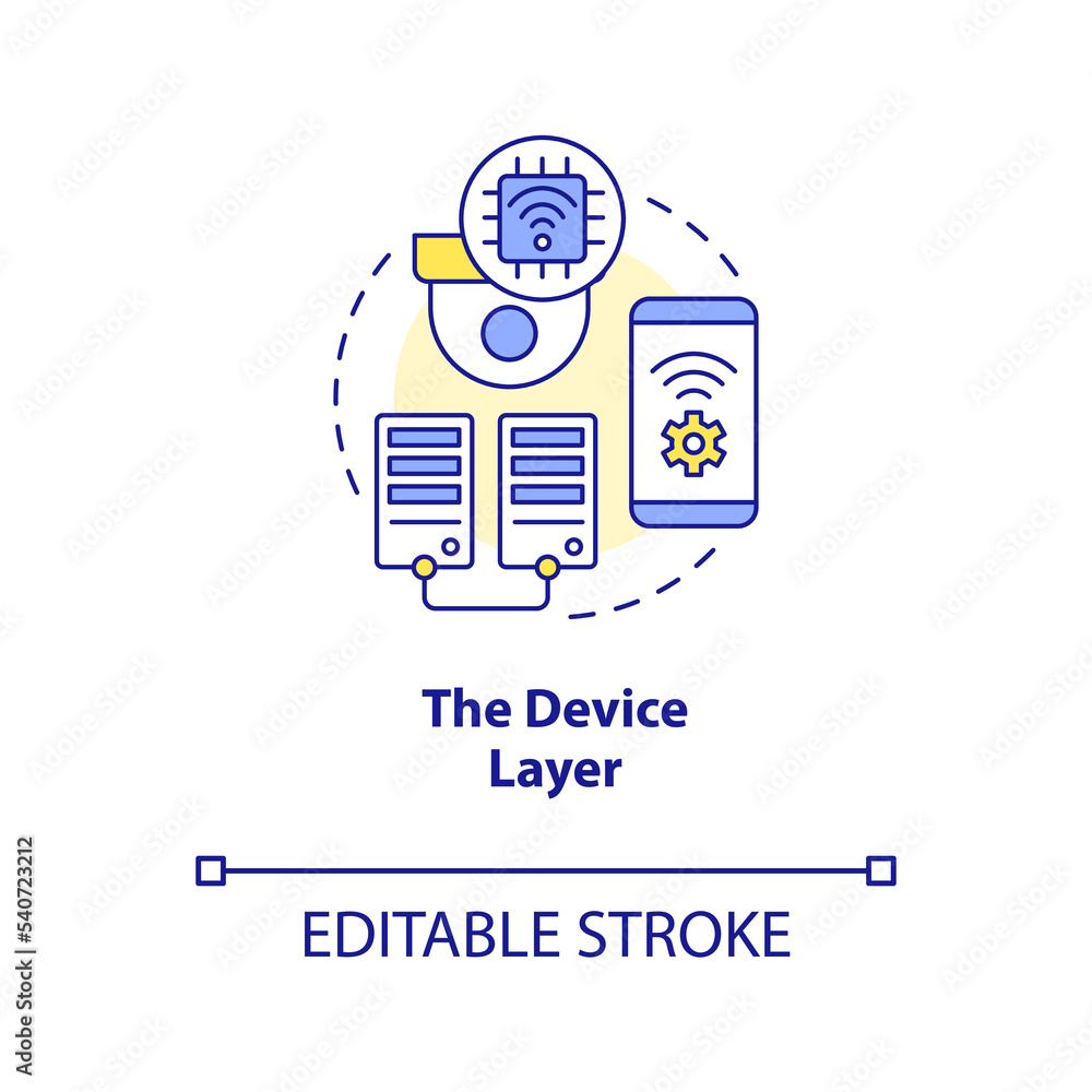 Device layer concept icon. IoT technology. Wireless networking ...