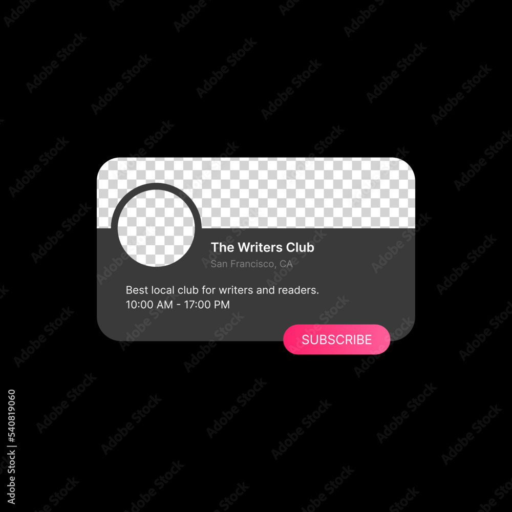 User Profile Notification Illustration. Social Media UI Concept. Two ...