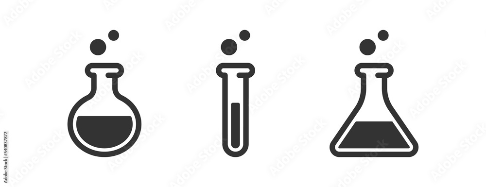 Beaker icon. Lab logo. Laboratory chemistry icon set. Chemical biology ...