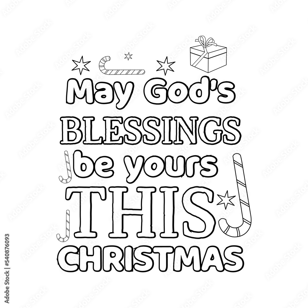 Merry Christmas Coloring page. Christmas line art coloring page design ...
