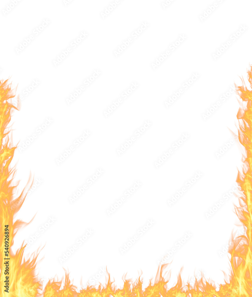 Fire flame in frame border , PNG file Stock Photo | Adobe Stock