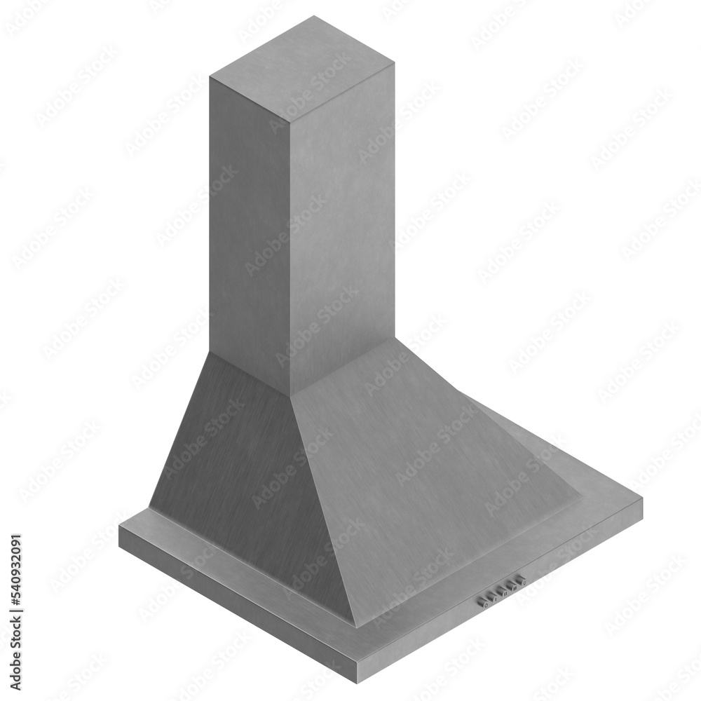 3D rendering illustration of a cooker hood Stock Illustration | Adobe Stock