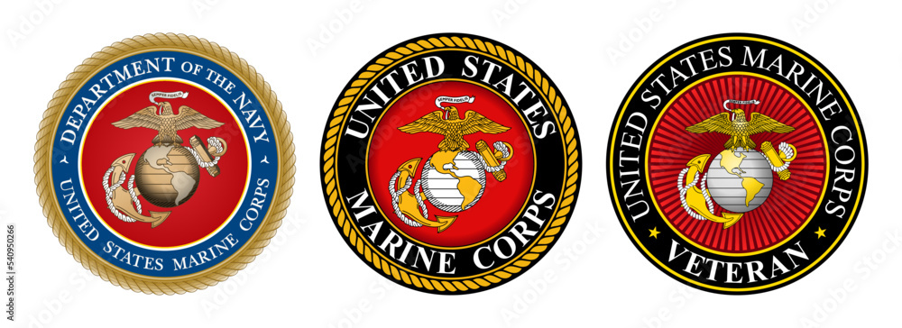 Vector seal of the Department of the Navy USMC. United States Marine ...