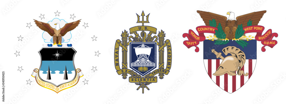 Vector logo of the United States Air Force Academy. US Naval Academy ...