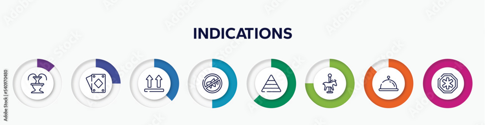 infographic element with indications outline icons. included fountain ...