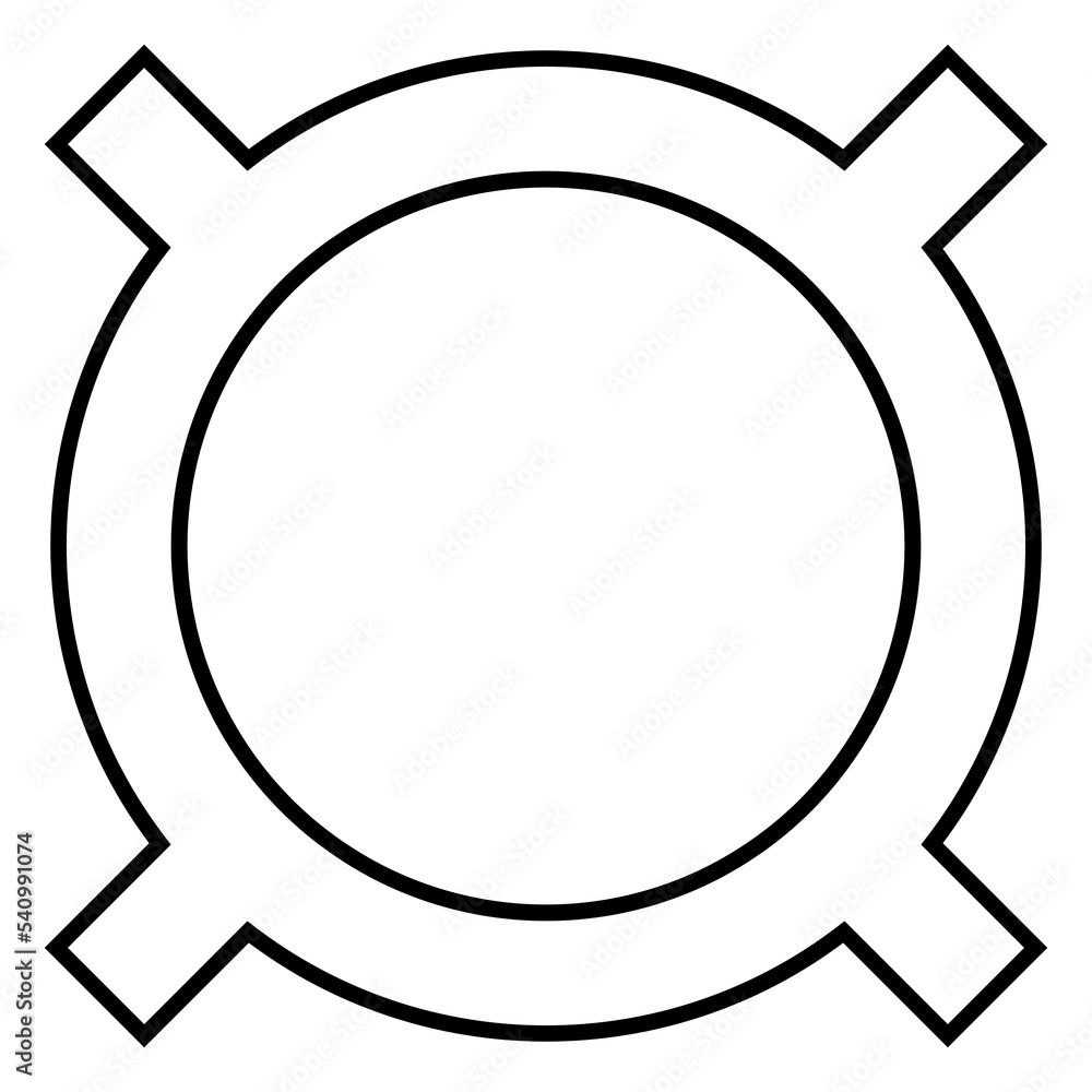 Universal currency sign black outline front view isolated on white ...