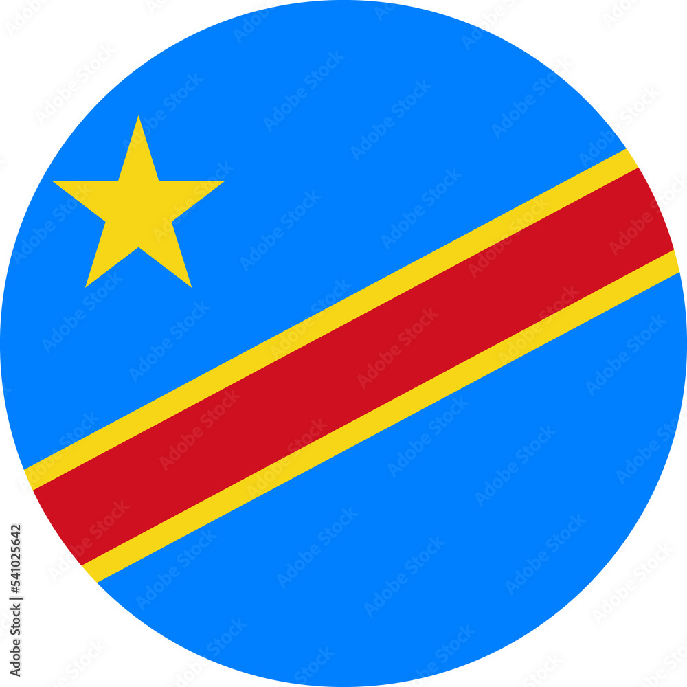 Democratic Republic of the Congo Round Flag. DR Congo DRC DROC Circle ...