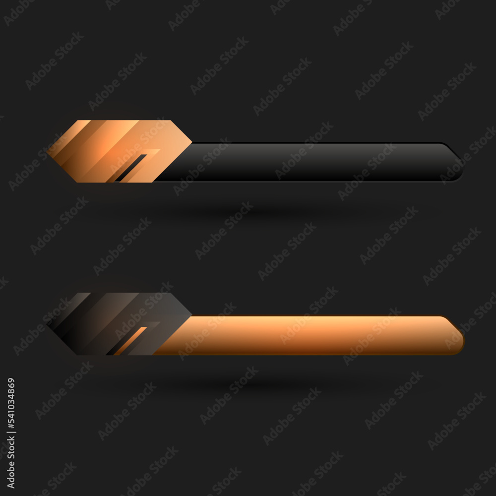 Black and gold lower third breaking news title bars for screen ...