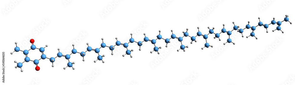 3D image of Plastoquinone skeletal formula - molecular chemical ...