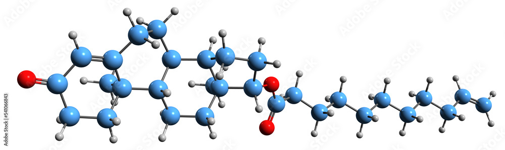 3D image of Testosterone undecylenate skeletal formula - molecular ...