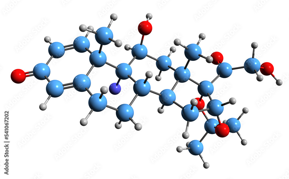 3D image of Triamcinolone acetonide skeletal formula - molecular ...