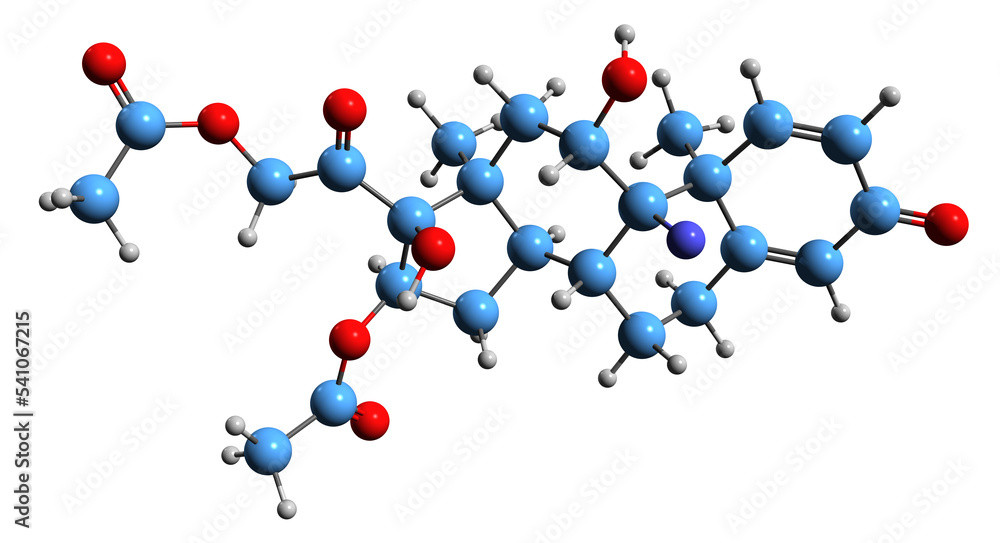 3D image of Triamcinolone diacetate skeletal formula - molecular ...