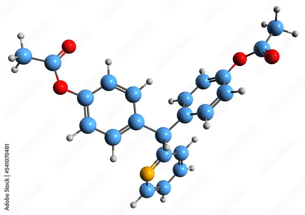 3D image of Bisacodyl skeletal formula - molecular chemical structure ...