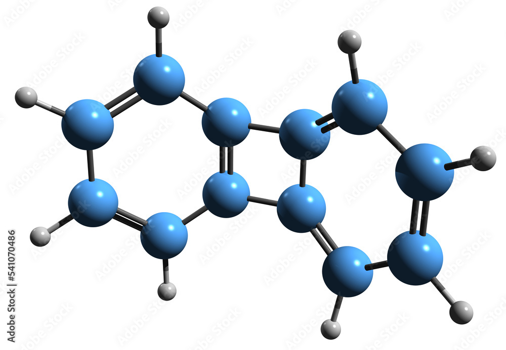 3D image of Biphenylene skeletal formula - molecular chemical structure ...