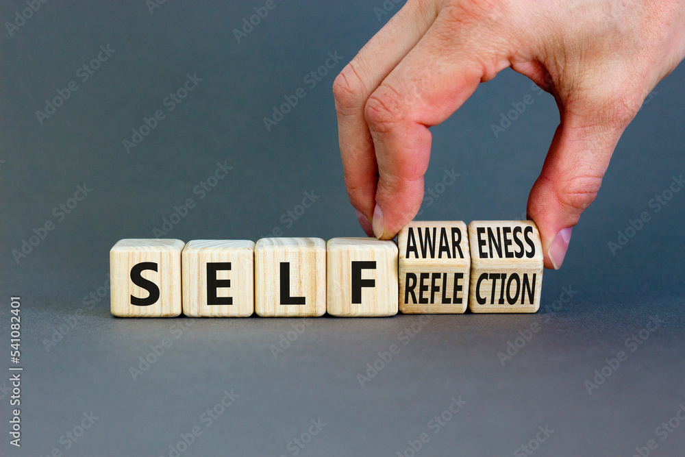 Self reflection awareness symbol. Concept words Self reflection and ...