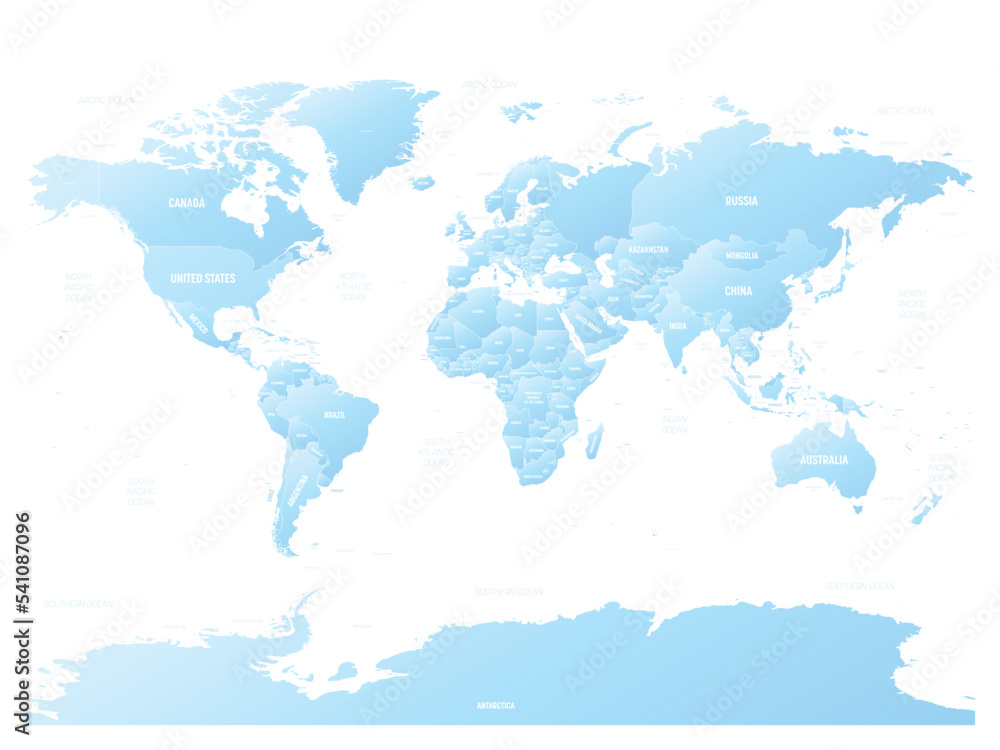 World map detailed political map with lables Stock Vector | Adobe Stock