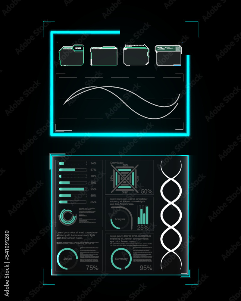 Cyberpunk retro futuristic poster set abstract cosmic shapes. Digital ...