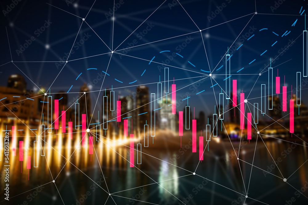 Rising candlestick chart Stock Photo | Adobe Stock