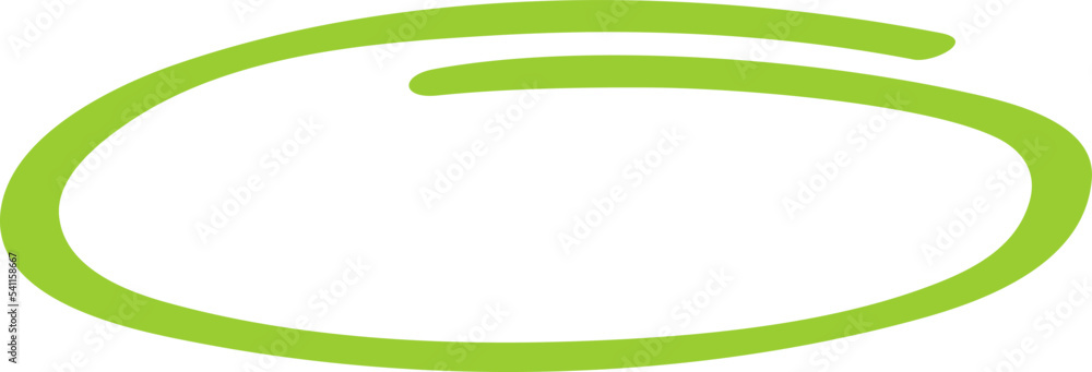 Green circle, pen draw. Highlight hand drawing circle isolated on ...