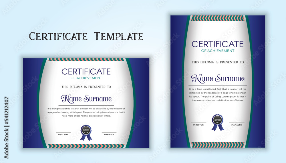 Modern certificate template with simple layout. Certificate of ...