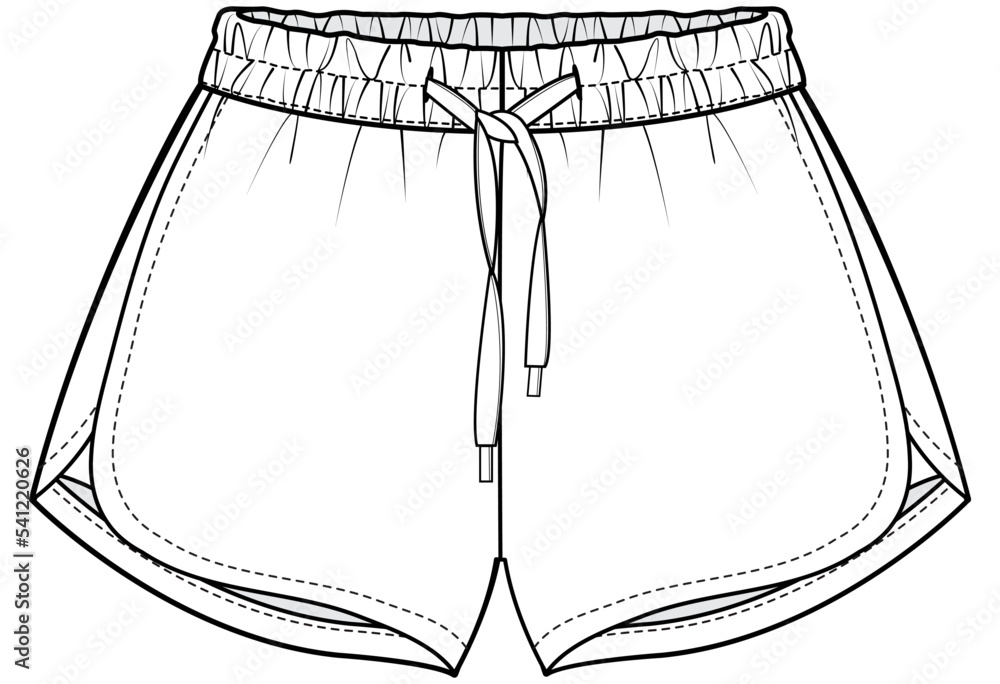 Vetor womens shorts elastic waist short pant with drawstring technical ...